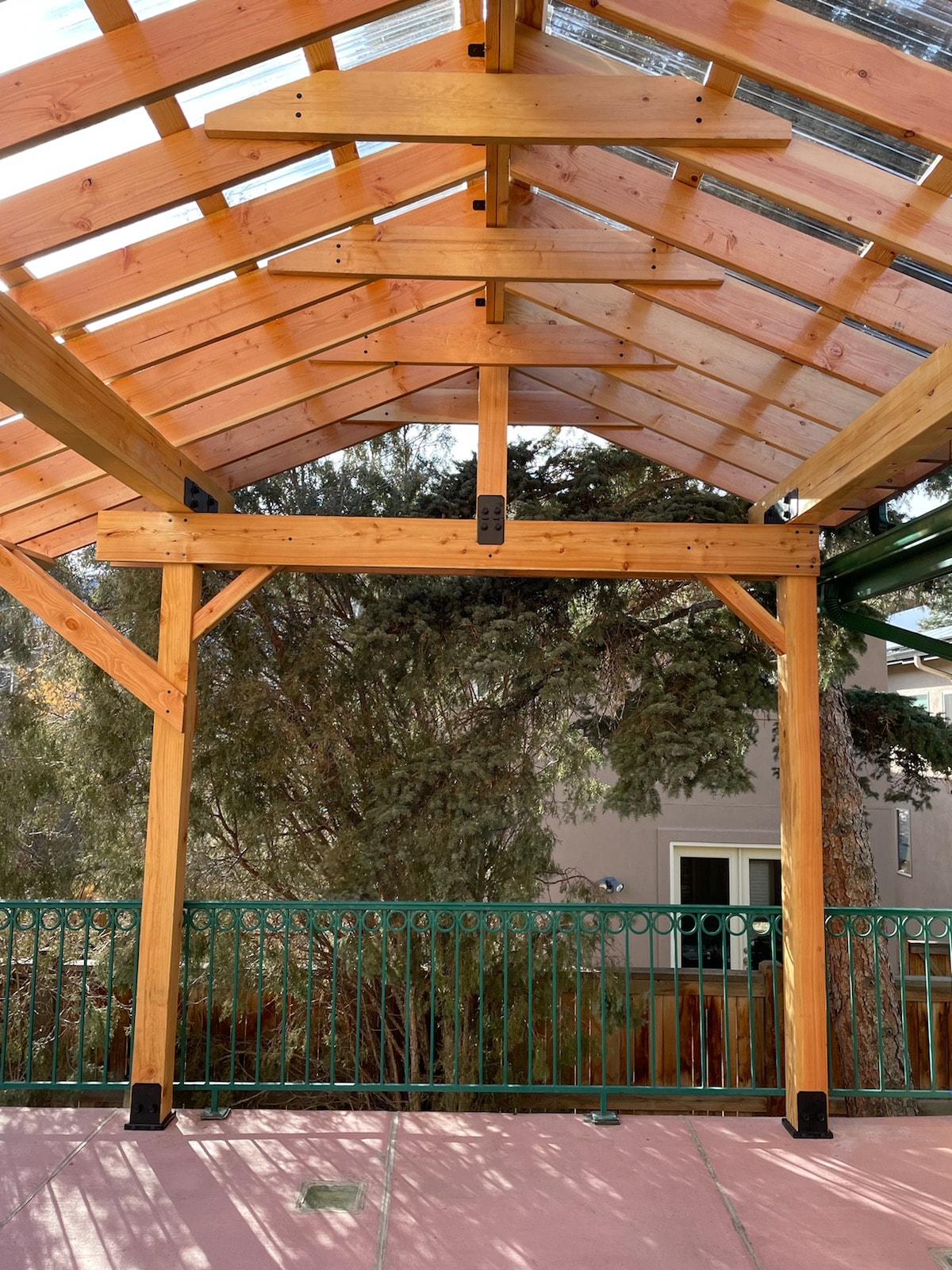 Polycarbonate roof cover construction in Golden, Colorado