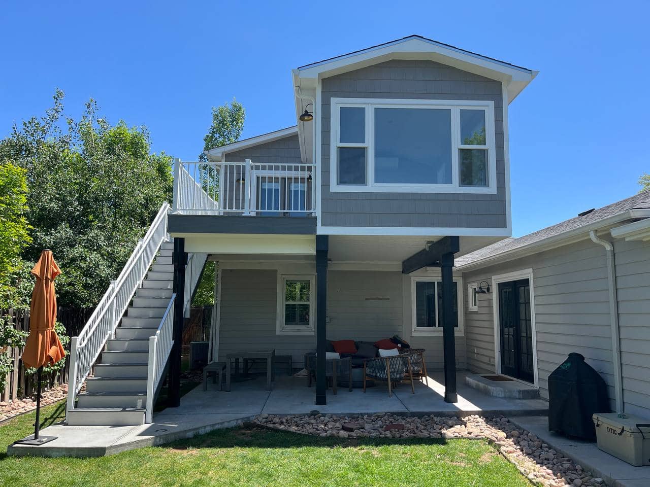 Elevated sunroom and deck construction in Englewood, Colorado